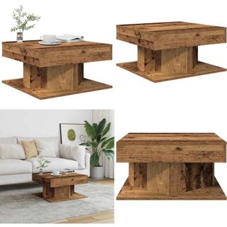 vidaXL Vidaxl - Couchtisch Altholz-Optik 55x55x30 cm Holzwerkstoff
