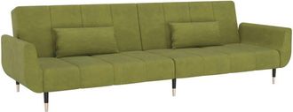 vidaXL Schlafsofa 2-Sitzer mit 2 Kissen Hellgr&uuml;n Samt vidaXL