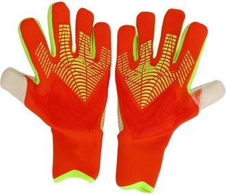 Generic Fu&szlig;ball-Torwarthandschuhe, Fingerschutz, rutschfest, Starker Griff, Atmungsaktives Mesh, Orangefarbene Torwarthandschuhe f&uuml;r das Training (6 ID: 16,5 
