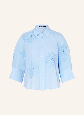 Marc Aurel Marc Aurel Hemdbluse Mit 3/4-Arm Und Lochspitze blau