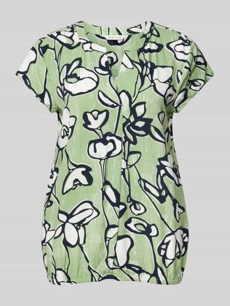 Tom Tailor Loose Fit Kurzarmbluse aus reiner Viskose mit Allover-Muster