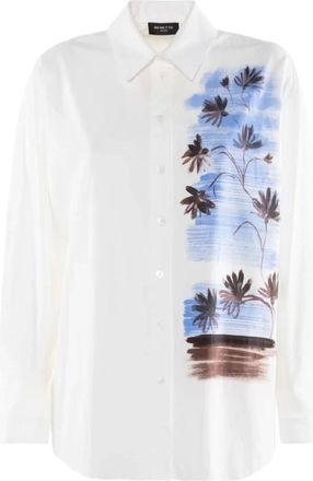 Nenette Femme, Blouses et Chemises, Blanc, Taille: 44 FR Camicia in popeline stampa artistica floreale