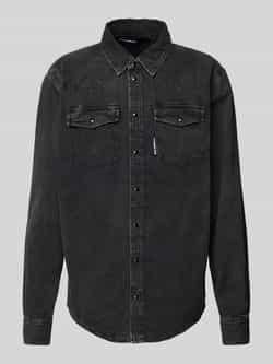 Karl Lagerfeld Regular Fit Jeanshemd mit Label-Detail