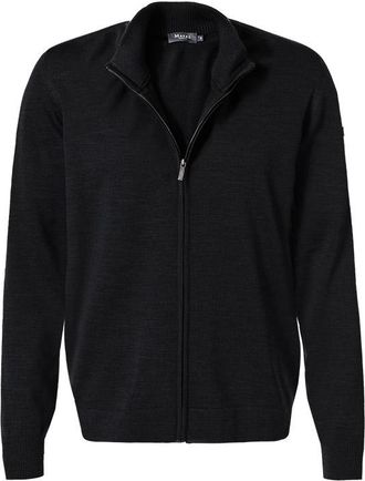 Maerz MAERZ Muenchen Herren Cardigan schwarz Merinowolle unifarben