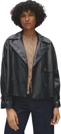 OPUS Kurzjacke schwarz,Casual,Polyester,Unifarben,Reverskragen,Langarm,Loose Fit