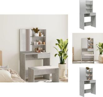 vidaXL Vidaxl - Schminktische - Living Schminktisch mit Spiegel Betongrau 74,5x40x141 cm - Grau