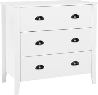 Beliani Kommode Weiss 3 Schubladen Sideboard Donovan