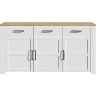 Furniture To Go Buffet Bohol Furniture To Go 3 portes 3 tiroirs Riviera Ch&ecirc;ne/Blanc 166,1 x 42 x 87 cm