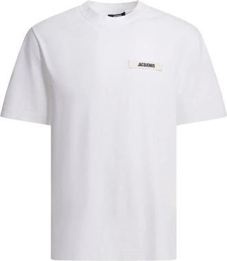 Jacquemus Homme, Tops, Blanc, Taille: XL T-shirt Gros Grain
