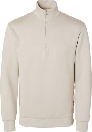 Selected SELETED HOMME Herren SLHEMANUEL Soft Zip HIGH Neck Sweat NOOS Sweatshirt, Pure Cashmere, XXL