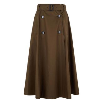 Burberry Gabardine Trench Midi-Rock - - Skirts - Damen - Braun - 2XS