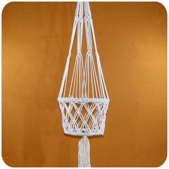 Simandra handgefertigter Makramee Blumenampel Hängeampel geknotet, Knüpftechnik Pflanzen-hänger Planthanger, Boho Vintage Shabby Chic geknüpft klein