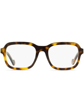 Moncler Eckige Brille in Schildpattoptik - Braun
