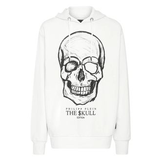Philipp Plein Hoodie Sweatshirt Skull - - Sweatshirts & Hoodies - Herren - Wei&szlig; - 2XL