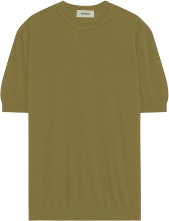 A Paper Kid Homme, Pulls, Vert, Taille: M T-shirt en maille &agrave; col rond