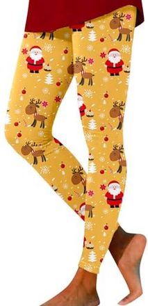 Generic Legging athl&eacute;tique 3D pour femme avec motif de renne et flocon de neige, motif P&egrave;re No&euml;l, collant dentra&icirc;nement amusant et moche pour les vacances, pa