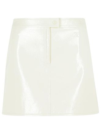 Courr&egrave;ges Mini-jupe blanche en m&eacute;lange de polyester Courreges Reedition