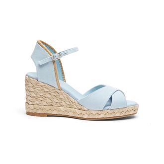Stuart Weitzman Femme, Chaussures, Bleu, Taille: 40 EU Mirela II Espadrille Wedge