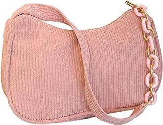 Generic Petit sac à bandoulière décontracté en flanelle pour femme, rose, Taille unique