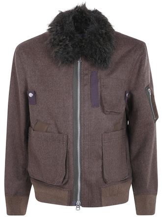 sacai Jacket Wool Melton Blouson