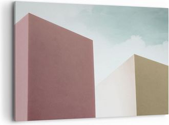 Arttor Wandbilder Dekoration Wohnzimmer Gebäude Die Architektur Dreidimensional Bilder auf Leinwand 120x80cm Leinwandbild Schlafzimmer Deko Wand Kunstdruck A