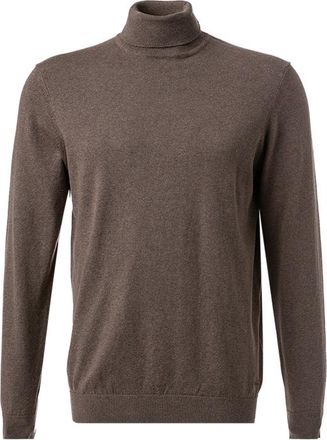 Ragman Herren Rollkragenpullover braun unifarben