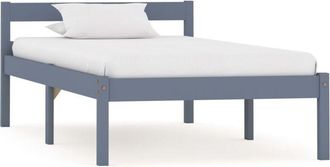 vidaXL Massivholzbett Grau Kiefer 100x200 cm Vidaxl