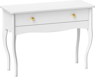 HOMCOM Homcom - Coiffeuse style baroque néo-rétro dim. 100 x 40 x 74 cm grand tiroir blanc