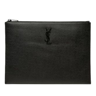 Saint Laurent Pre-owned Leder Clutch - - Pre-owned - Damen - Schwarzk - ONE SIZE