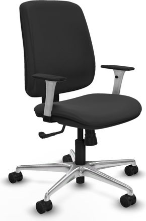 Piqueras y Crespo Schreibtischstuhl mit Alar-R&auml;dern mit wei&szlig;en und schwarzen Armlehnen, ausgestattet mit 4 Positionen und Schaumstoff, Dunkelgrau