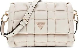 Guess Hobo Bags - Woven Faux Leather Shoulder Bag - Gr. unisize - in Wei&szlig; - f&uuml;r Damen