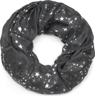 styleBREAKER Schlauchschal Loop Schal mit Metallic Sterne Print