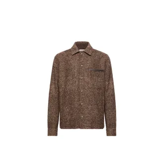 Moncler Moncler Check Jersey Shirt Jacket, Men, Brown, Size: L