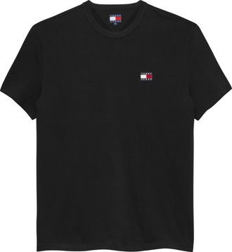 Tommy Jeans Tommy Hilfiger TJM REG Badge Tee EXT T-Shirt Herren, Schwarz und silberfarben, S