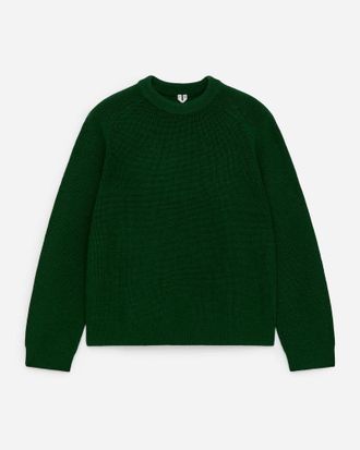 Arket Lockerer Wollpullover -Gr&uuml;n