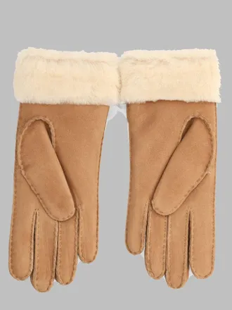 UGG Shearling Turn Cuff Gloves - Beige