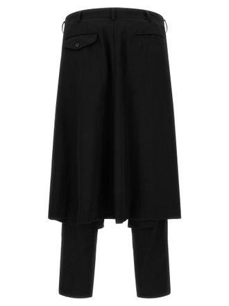 Comme Des Gar&ccedil;ons Hybrid Wool Skirt Panel Trousers - Black