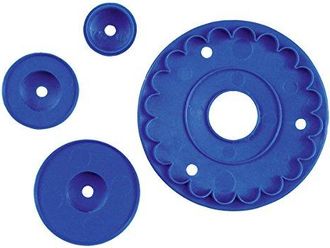 Städter Fondant-Prägestempel Volant Dekorset 4-teilig, Kunststoff, Blau, 8.5 cm
