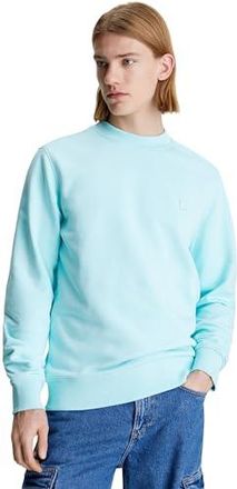Calvin Klein Jeans Sweat Homme Badge Crew Neck sans Capuche, Turquoise (Blue Tint), XXS