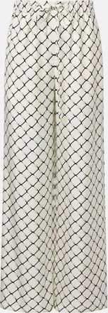 Gucci Weite Hose Horsebit aus Seiden-Twill