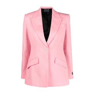 Versace Single-Breasted Blazer - - Jackets - Damen - Rosa - M