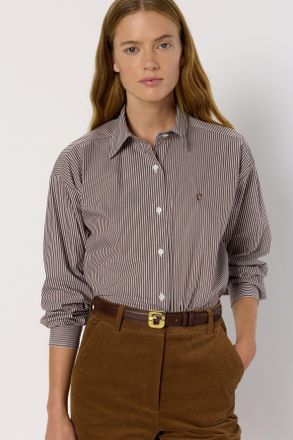 Gerard Darel Chemise en coton &agrave; rayures-ALLY - Taupe