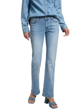 Cross Jeans Damen Jeans Lauren - High Waist - Bootcut - Blau Schwarz, Gr&ouml;&szlig;e:29W / 36L, Farbe:032 Light Blue Denim