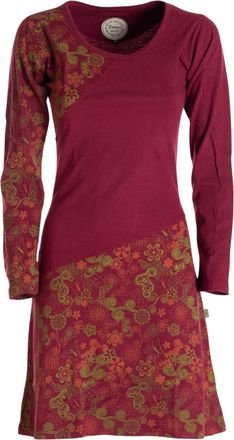 vishes Damen Langarm Kleid I Gr&ouml;&szlig;e 34 I Handgefertigt aus 100% Baumwolle I Stylisches Mini-Kleid f&uuml;r Freizeit & Alltag zu jeder Jahreszeit I Nachhaltige Alte