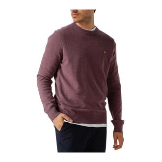 Lyle & Scott Lila Lammwoll-Pullover mit Rundhalsausschnitt - - Knitwear - Herren - Lila - S