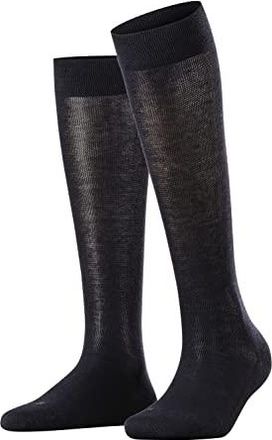 Falke Sensitive London W KH coton non-comprimantes 1 paire, Chaussettes longues Femme, Bleu (Dark Navy 6370) nouveau - &eacute;cologique, 39-42