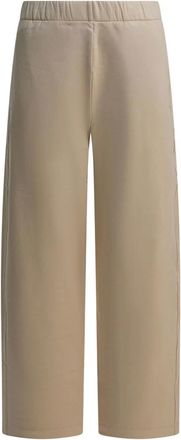 Max Mara Femme, Pantalons, Beige, Taille: 38 FR Pantalon Court en Mélange de Soie Beige