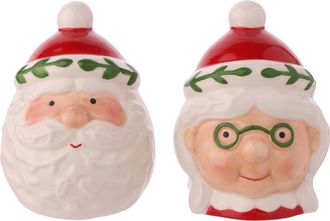 Widdop and Co Widdop Santa & Friends Salz- und Pfefferstreuer Weihnachten - Keramik Mr and Mrs Claus Design - Festliches K&uuml;chengeschirr und Esszubeh&ouml;r