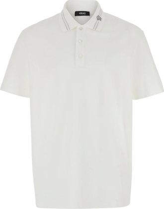 Versace Homme, Tops, Blanc, Taille: XL Medusa Embroidery Polo