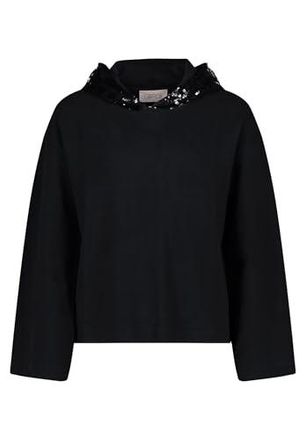 Cartoon Damen Sweat-Shirt &agrave; Capuche &agrave; imprim&eacute; Patch Black/Black 42